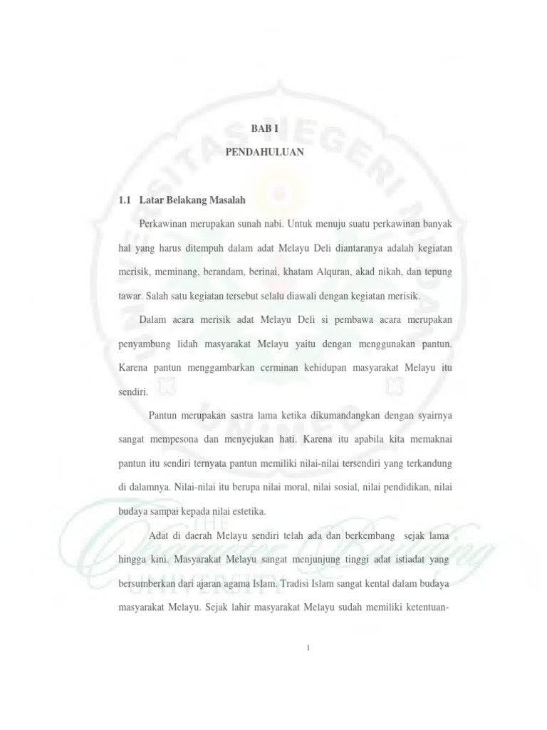 Adat Merisik dalam Budaya Melayu Deli | PDF