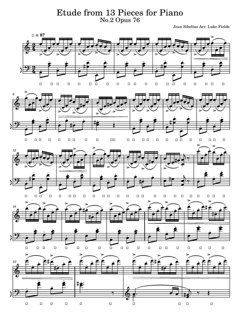 Etude in A Minor From Pieces For Piano Op No | PDF | Opus Number | Music