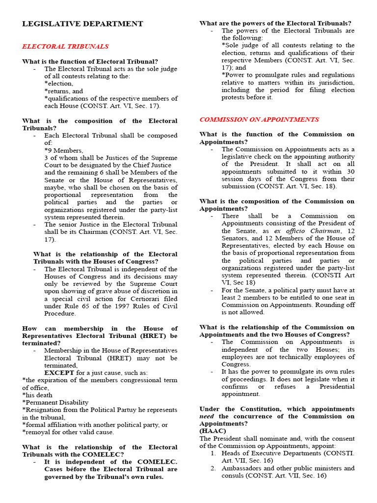 Functions of Electoral Tribunals & Appointments | PDF | United States ...