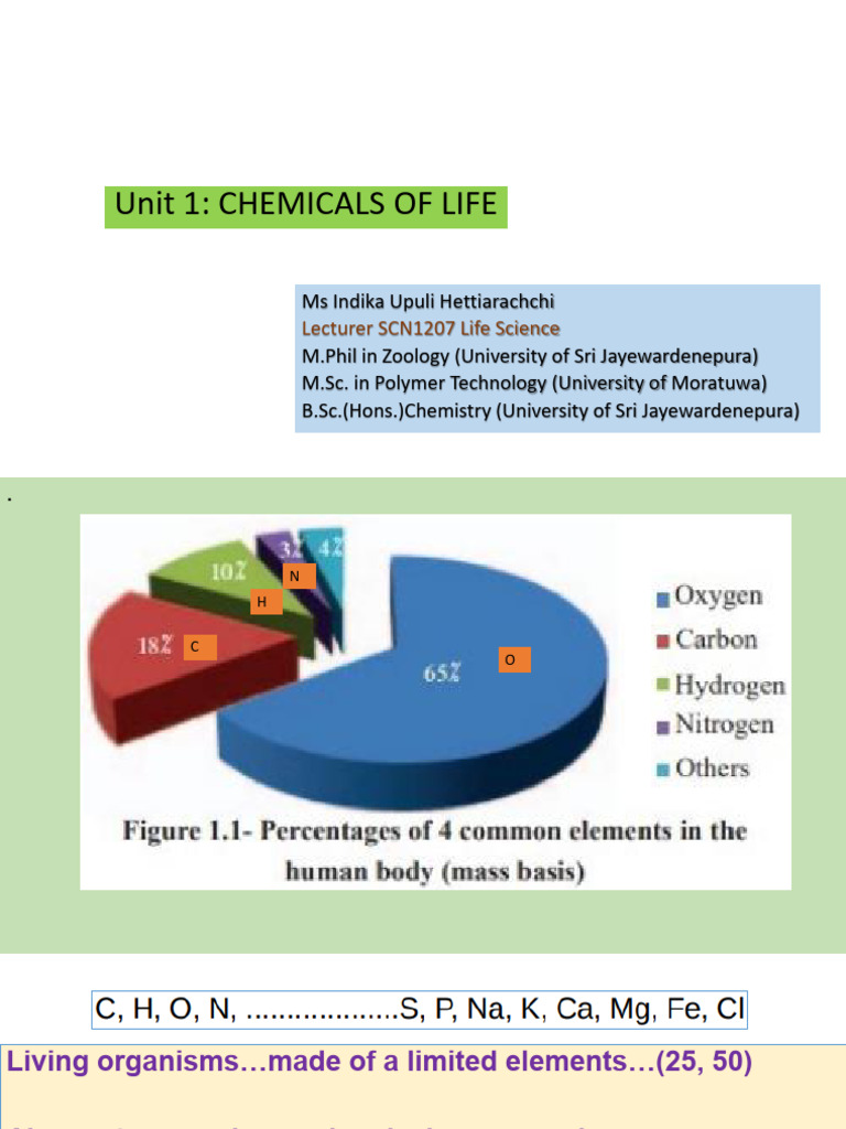 Unit1 Chemicals of Life | PDF | Carbohydrates | Proteins