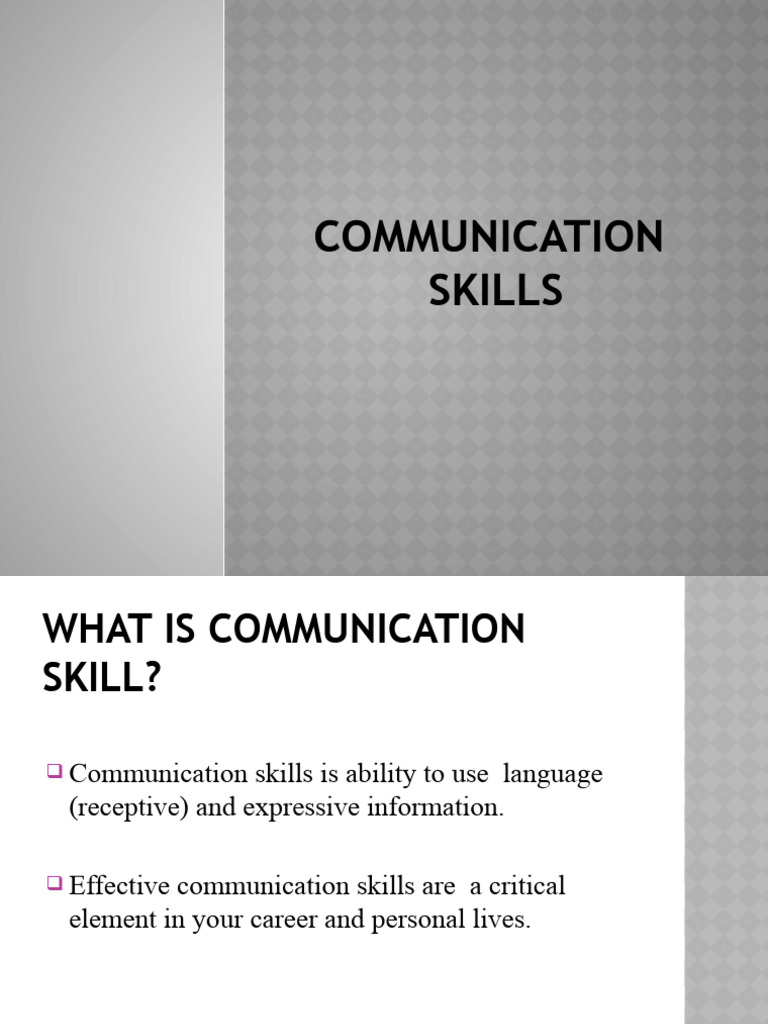 Communication Skills | PDF | Communication | Nonverbal Communication