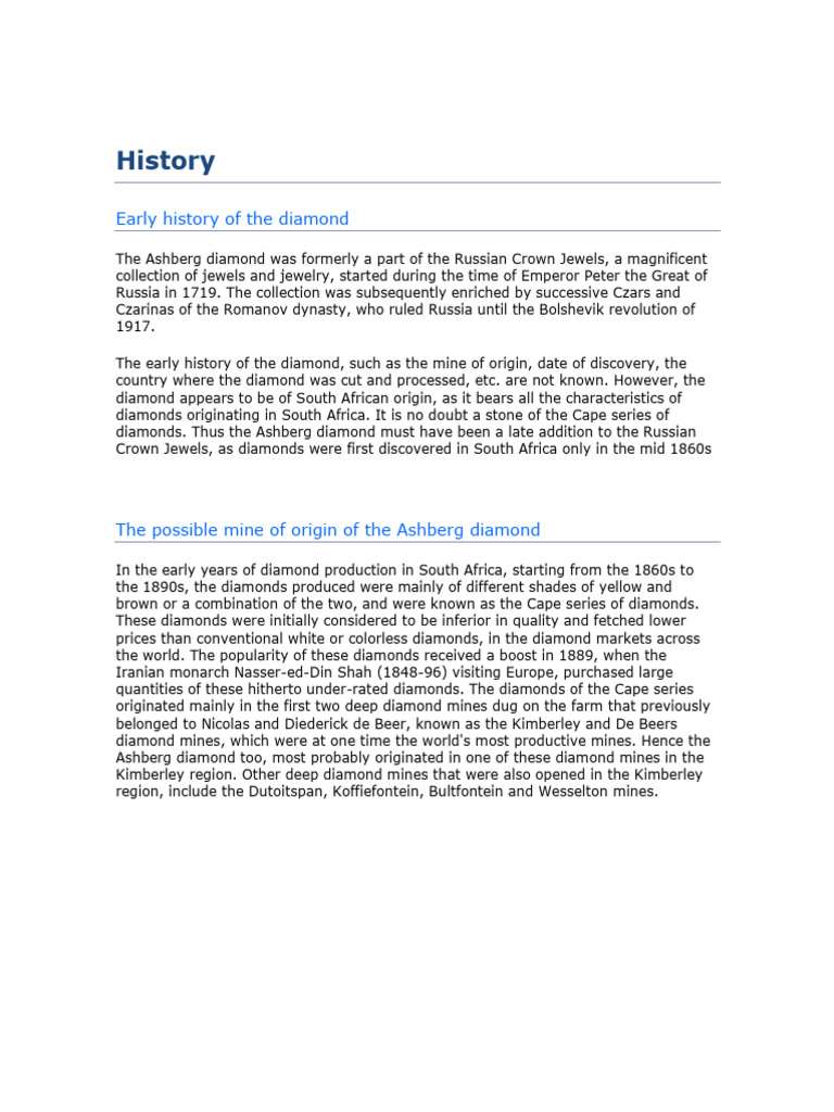 History Diamond | PDF | Nicholas Ii Of Russia | Russian Empire