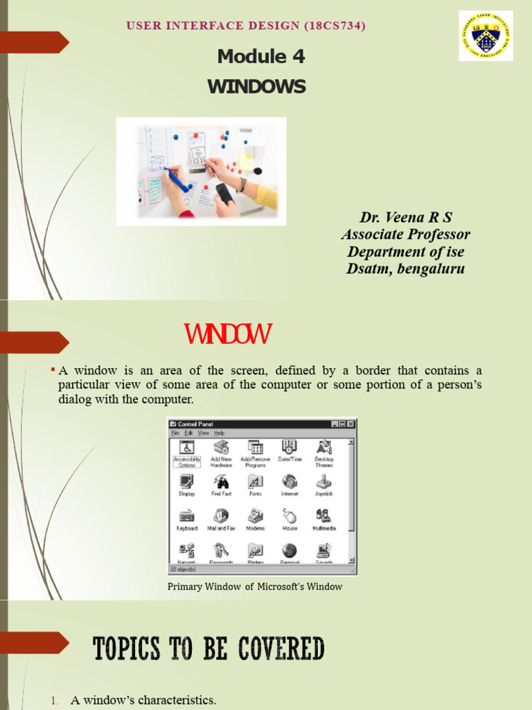 18CS734 Module-4 | PDF | Window (Computing) | Icon (Computing)
