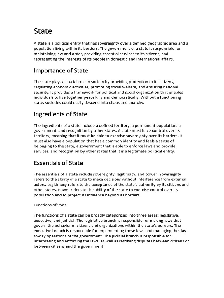 State | PDF | State (Polity) | Sovereignty State | PDF | State (Polity) | Sovereignty