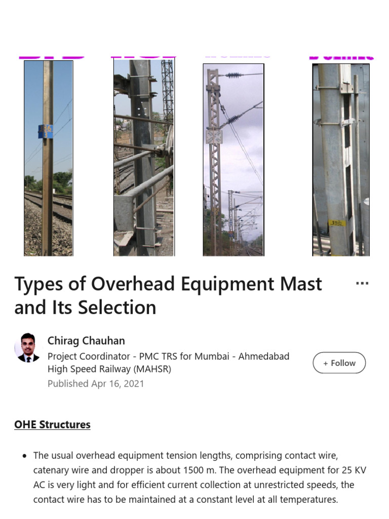 Types of Overhead Equipment Masts | PDF | Manufactured Goods ...