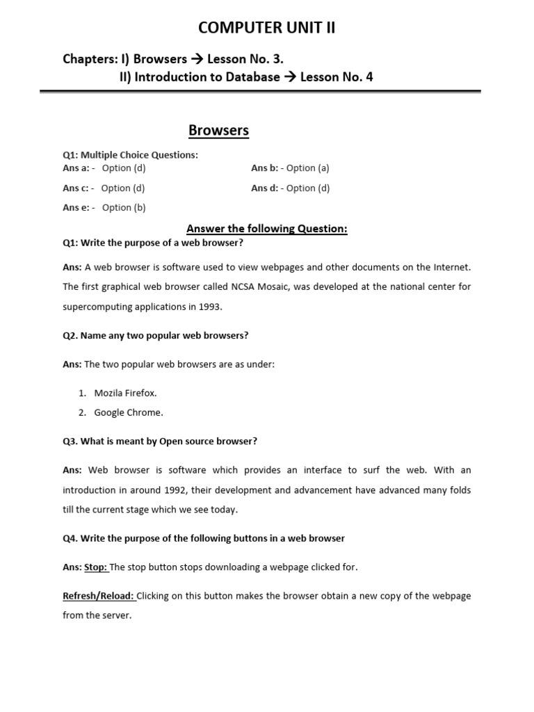 9th Computer | PDF | Databases | World Wide Web