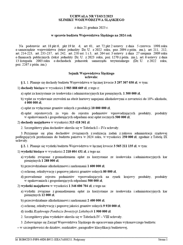 Id: - Podpisany Strona 1 | PDF