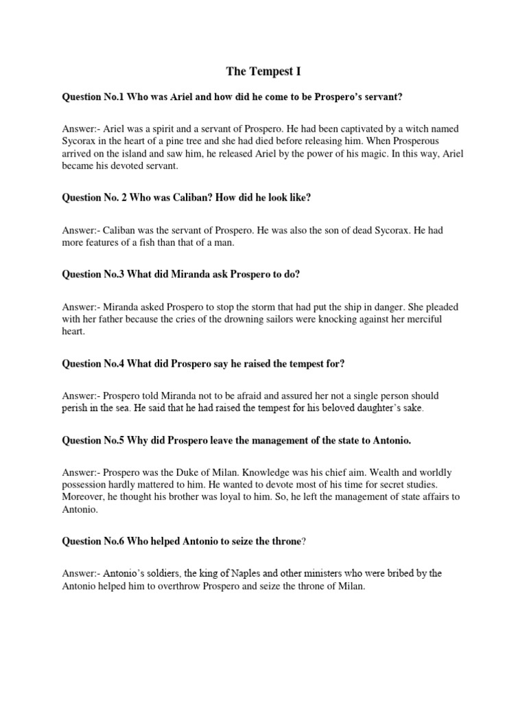 The Tempest I & II | PDF | The Tempest
