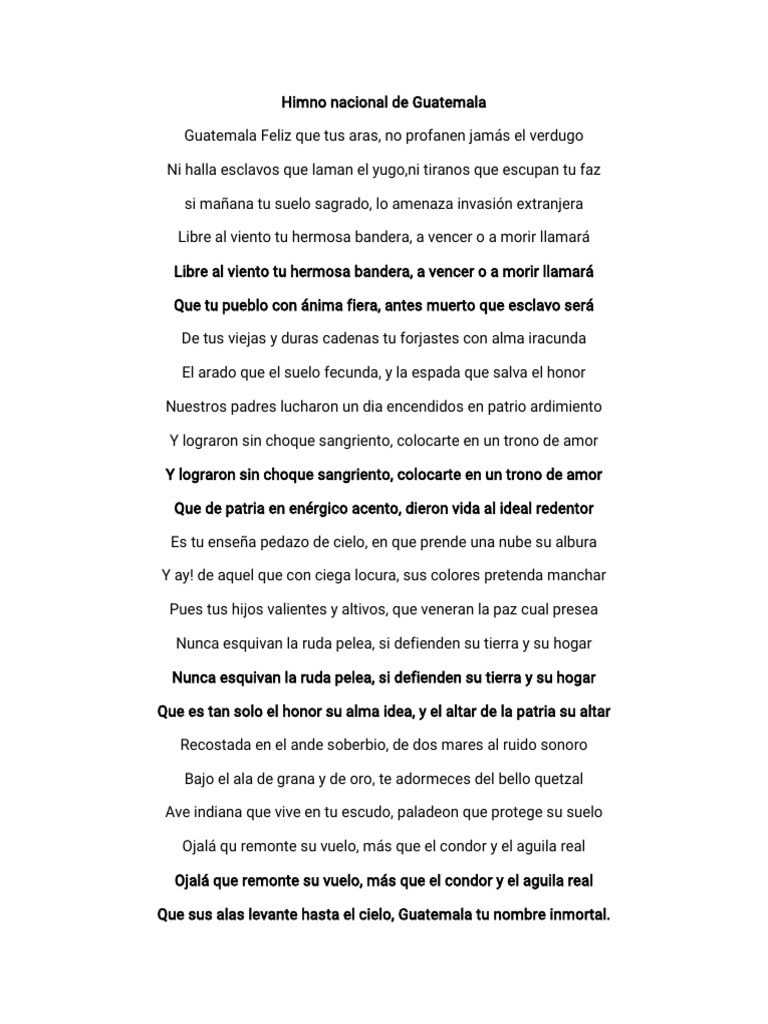 Himno Nacional de Guatemala | PDF