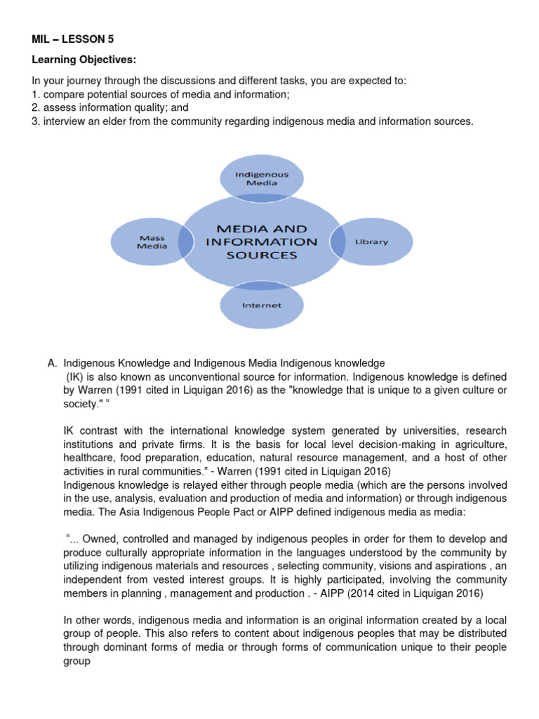Mil - l5 - Media and Info Sources | PDF | Libraries | Information