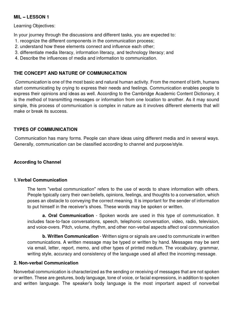 Understanding Communication Basics | PDF | Communication | Nonverbal ...