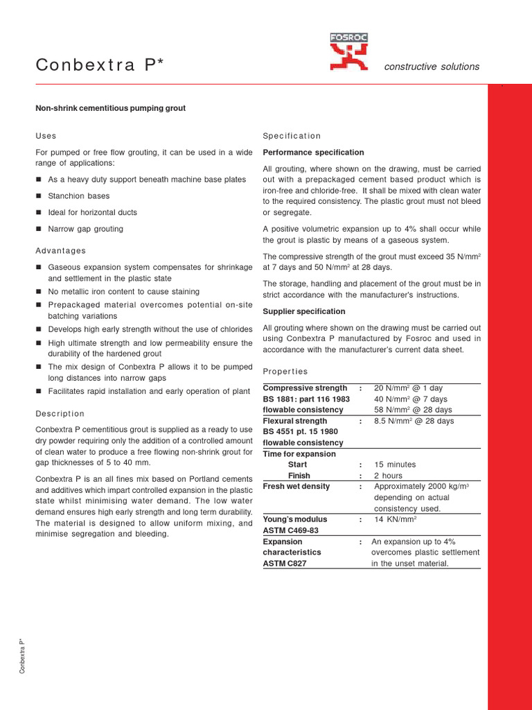 Conbextra P | Download Free PDF | Concrete | Cement