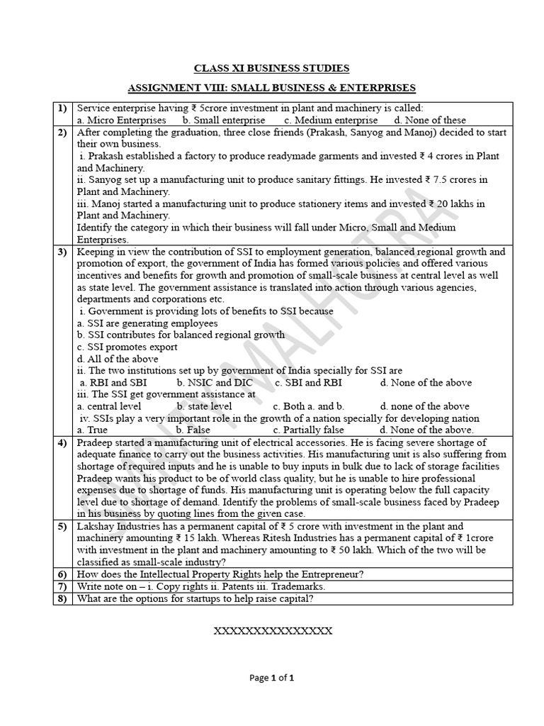 Viii Class Xi B Studies Assignment | PDF | Capital (Economics) | Economies