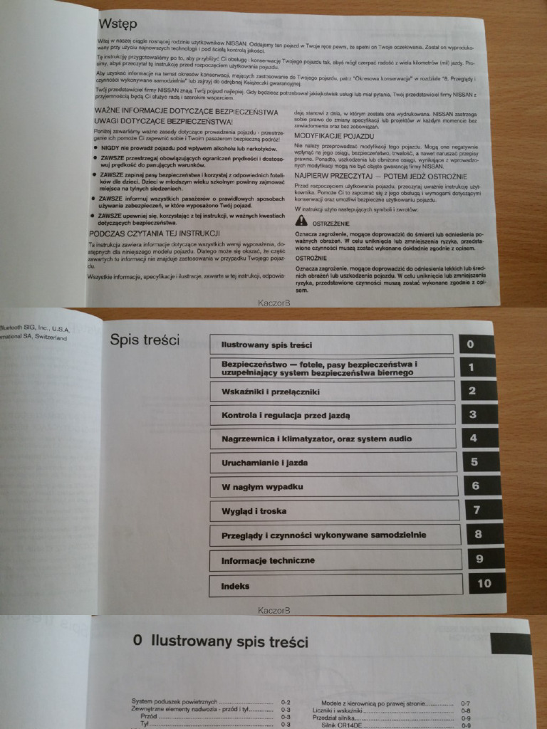 NISSAN NOTE Instrukcja PL | PDF