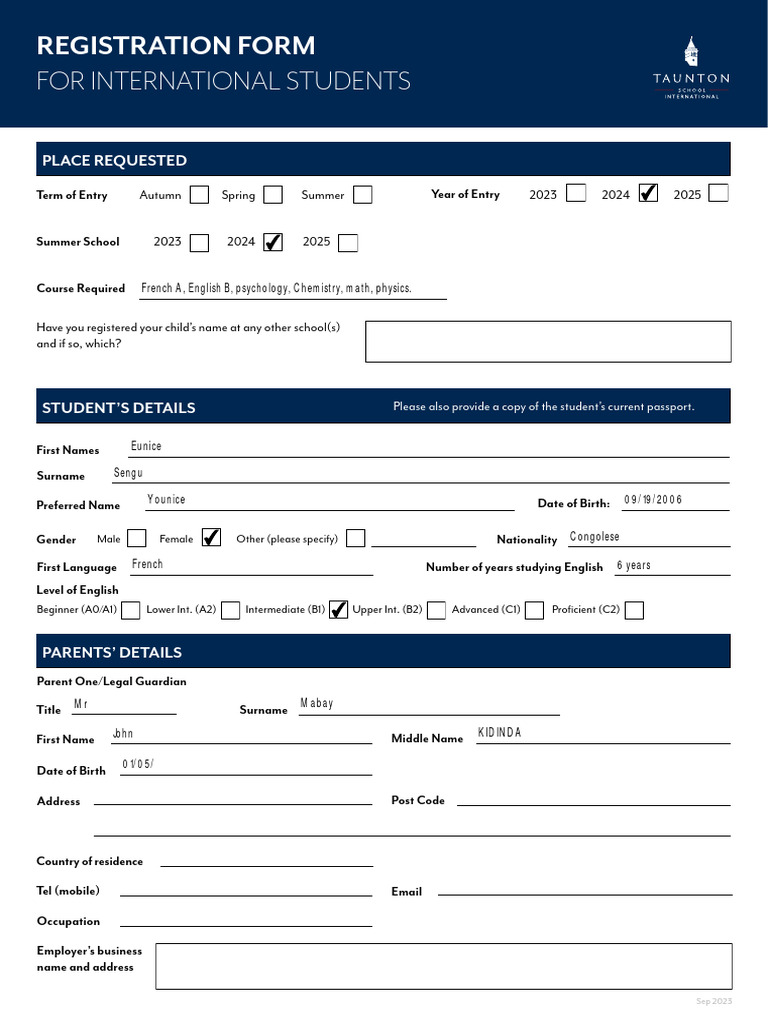 Registration Form International 2023 1 | PDF | Travel Visa
