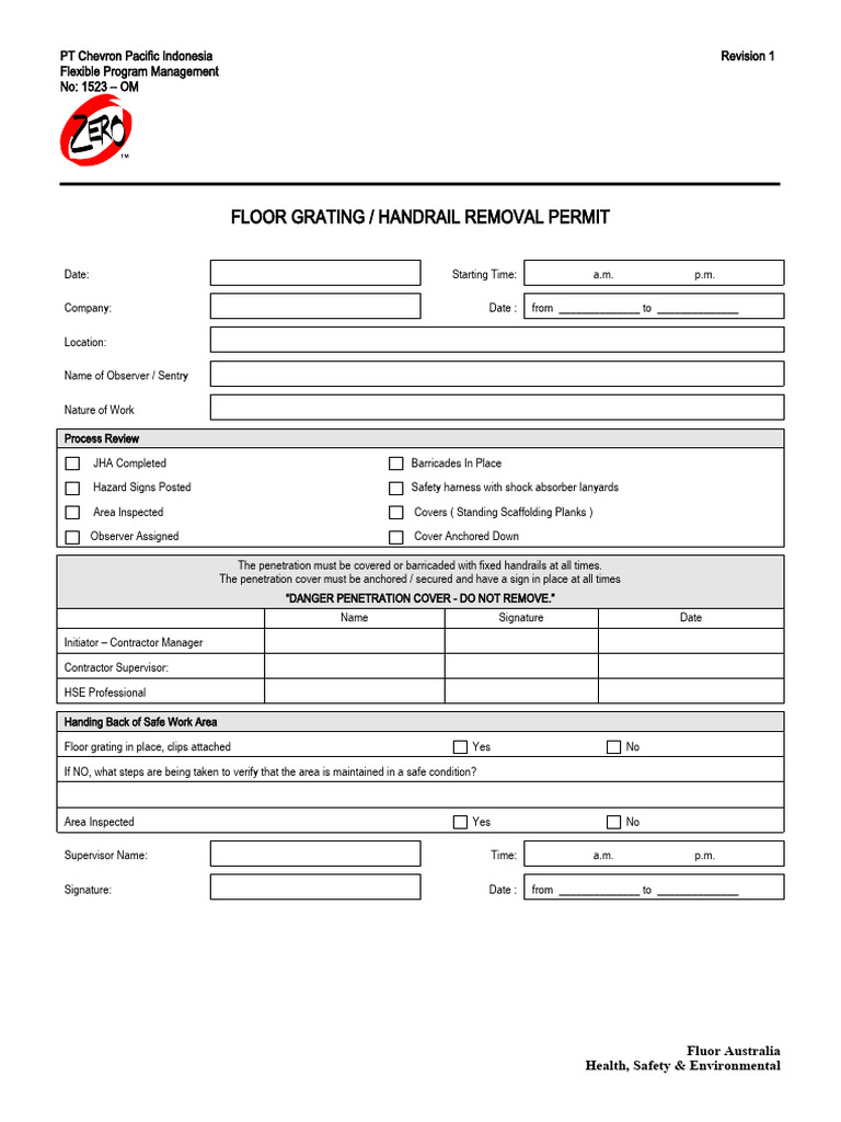 TF Roof Access Permit | PDF | Safety | Occupational Safety And Health