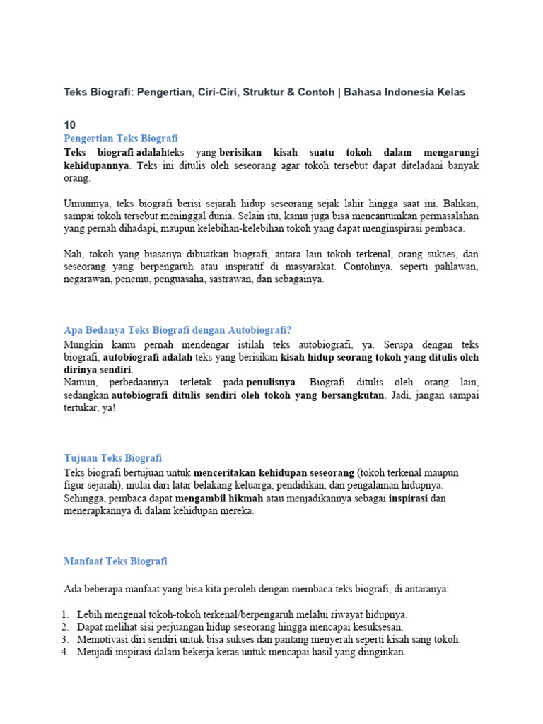 Teks Biografi 2024 | PDF