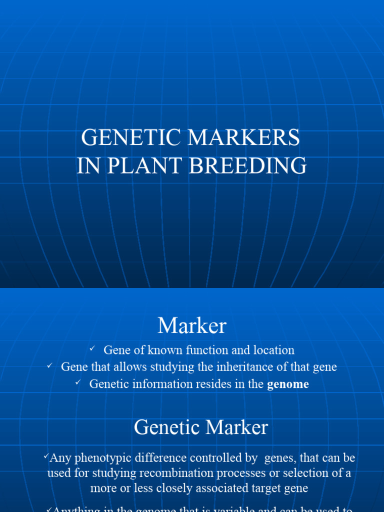 Genetic Markers in Plant Breeding | PDF | Polymerase Chain Reaction ...