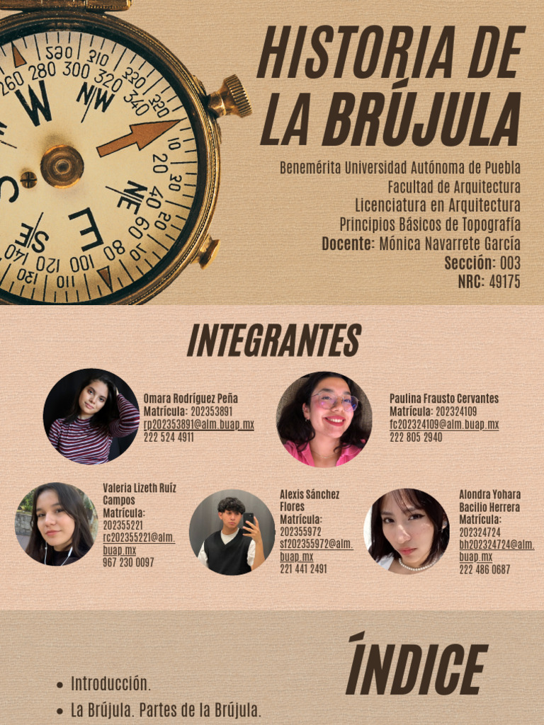 Equipo 8. Presentación Brújula | PDF | Brújula | Dispositivos magnéticos