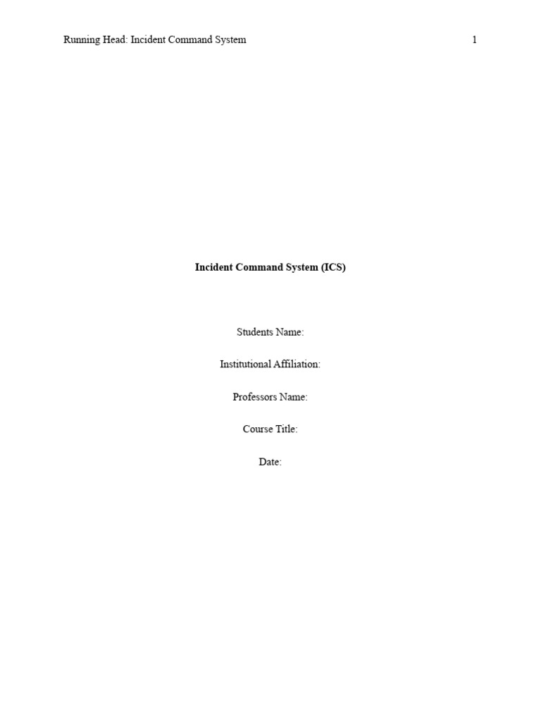 Incident Command System | PDF | Incident Command System | Economies