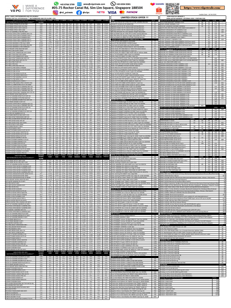 Vii PC Price List | PDF | Computing | Computer Engineering