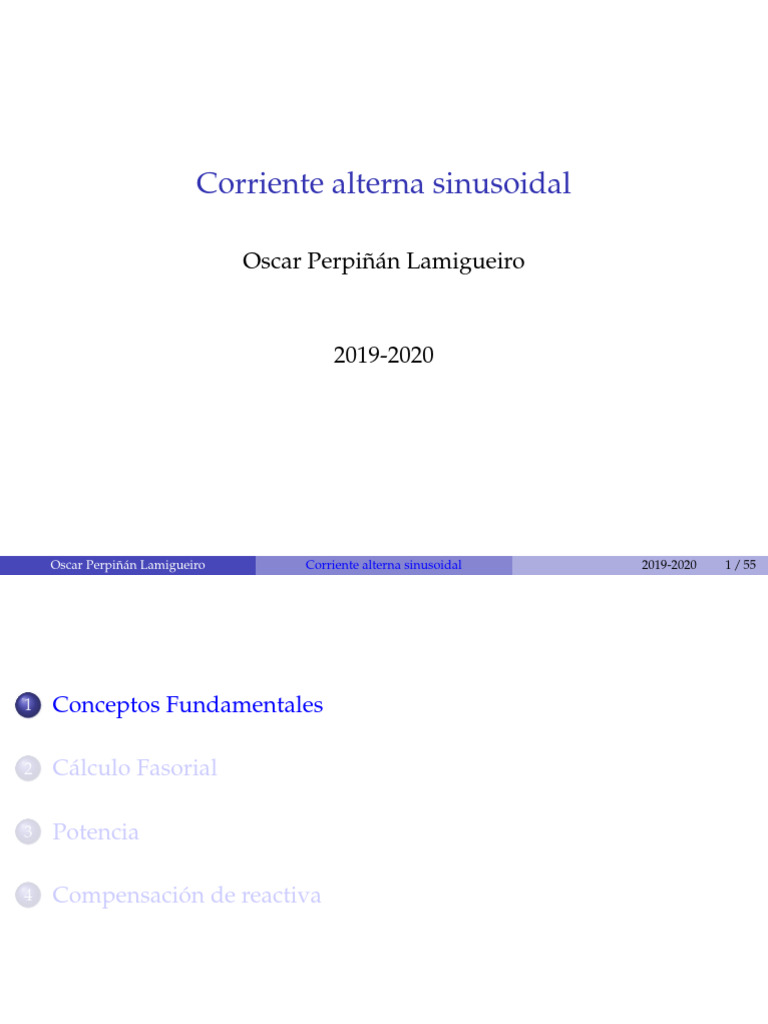 Fundamentos de Corriente Alterna Sinusoidal | PDF | Fase (ondas ...
