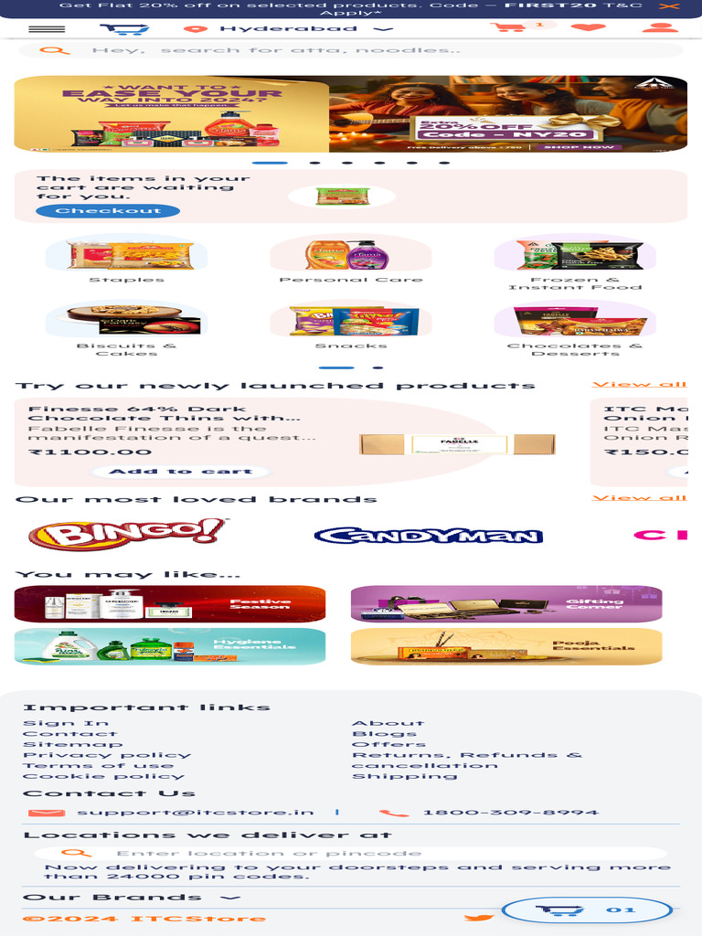 ITC Store - Online Grocery Shopping Store For All Your ITC Products | PDF
