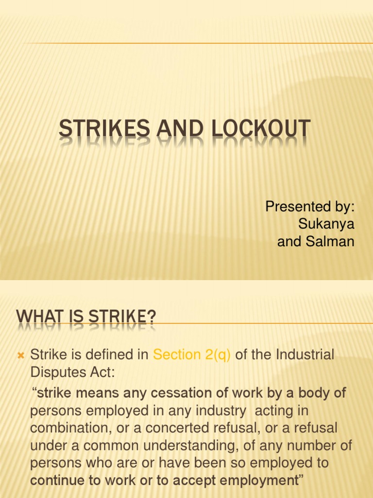 Strikes and Lockout | PDF | Lockout (Industry) | Strike Action