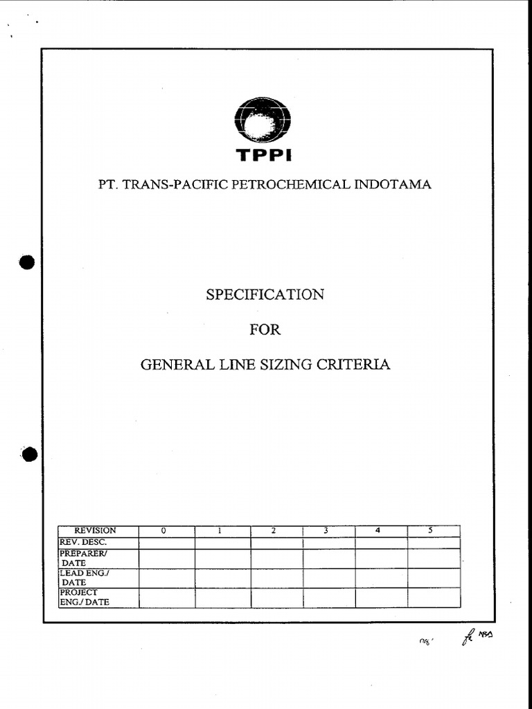 C054 - General Line Sizing Creteria | PDF