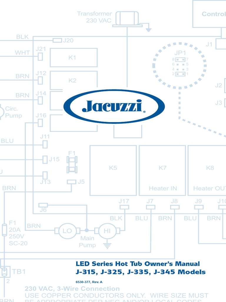 2006 Jacuzzi Spas J-300 Led Series Manual | PDF | Mains Electricity ...