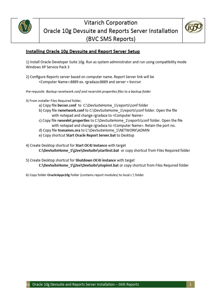 Oracle 10g Devsuite Setup Guide Pdf Computer File Microsoft Software