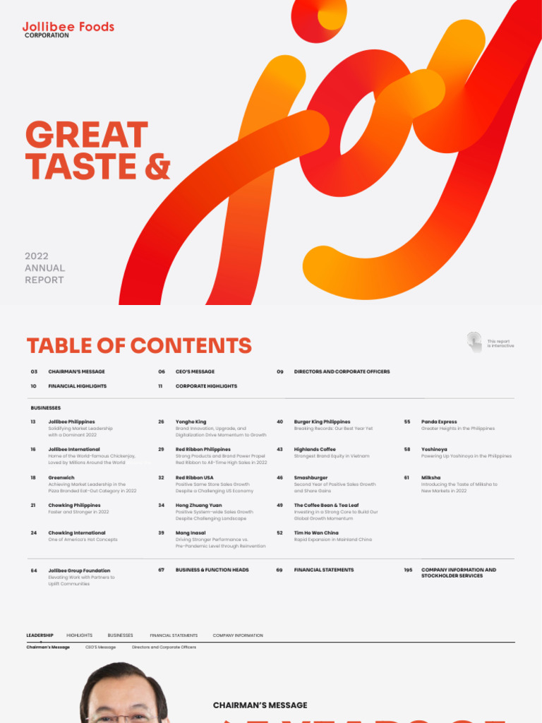 2023 06 PClMDNJ1 JFC Annual Report 2022 | PDF | Sustainability | Economies