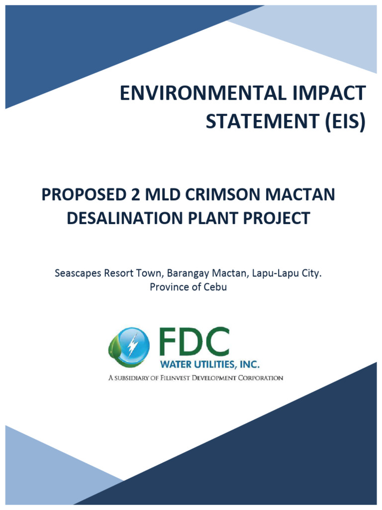1st Draft EIS 2MLD Crimson Mactan Desalination Plant Project Nov 2021 | Download Free PDF ...