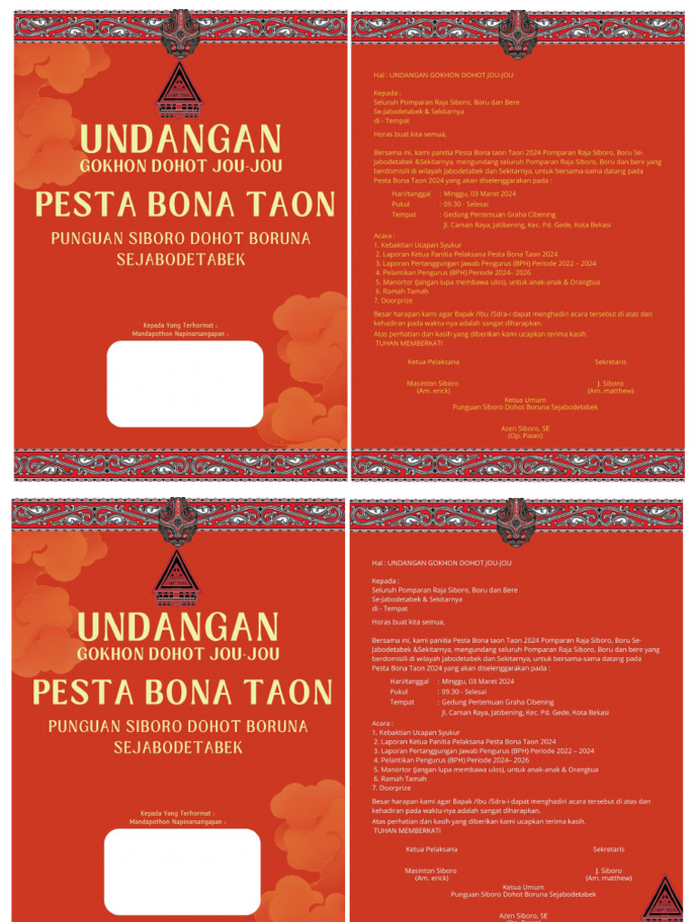 Undangan Bonataon | PDF