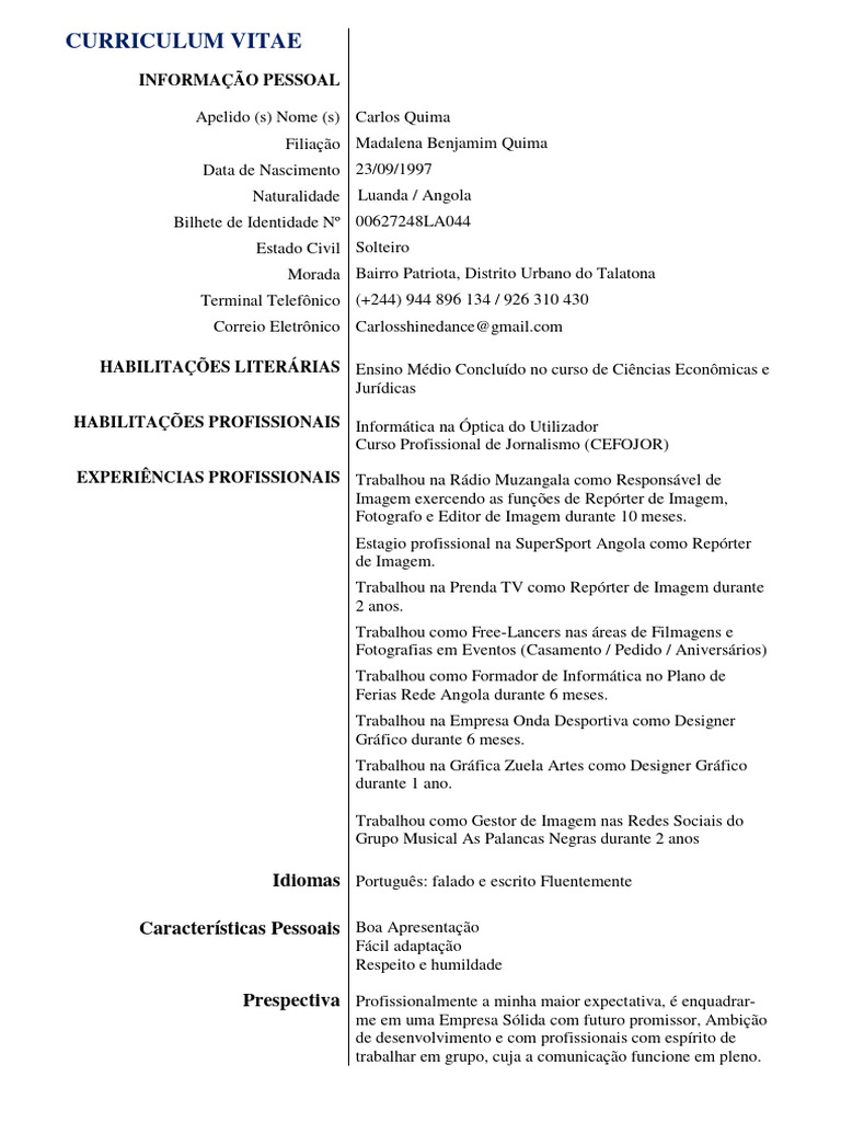 Curriculum-Vitae Carlos | PDF