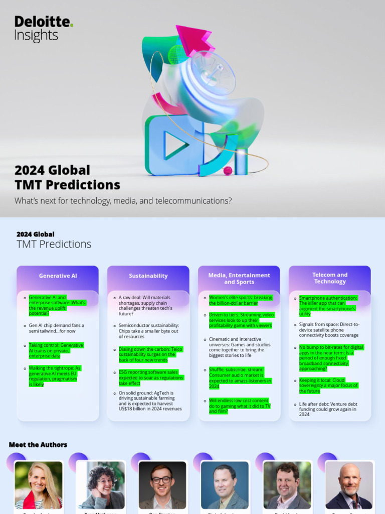2024 TMT Predictions: AI, Sustainability, and Media Trends | PDF | 4 G ...
