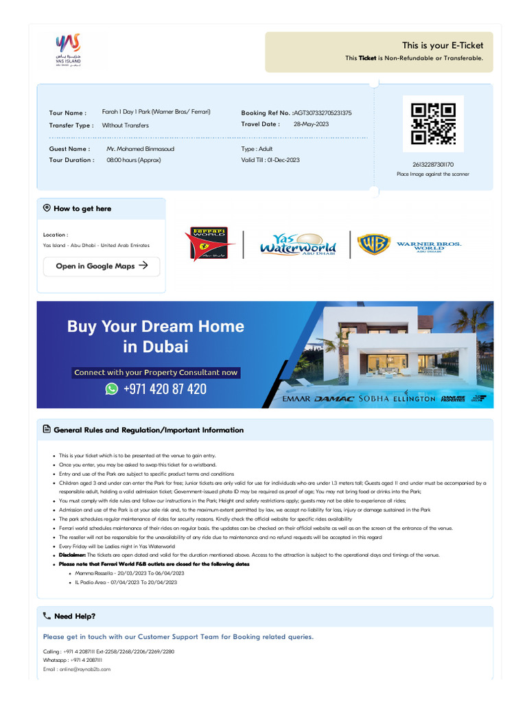 Warner Bros. | PDF | Ticket (Admission) | Identity Document