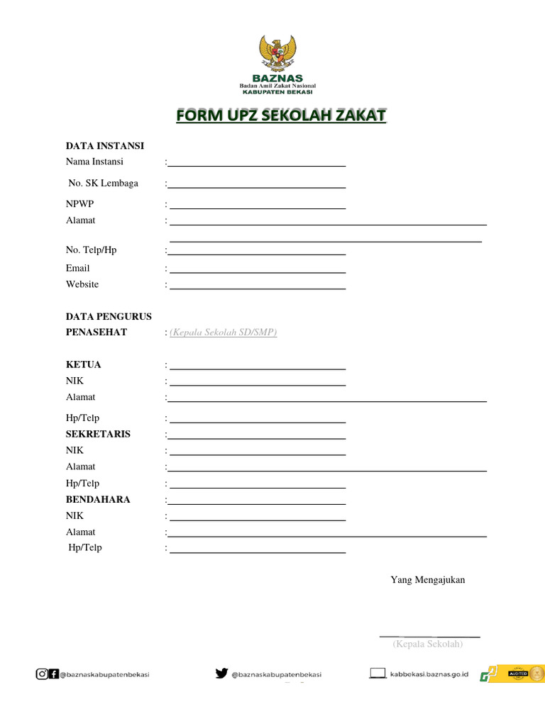 Form UPZ Sekolah 2024 | PDF
