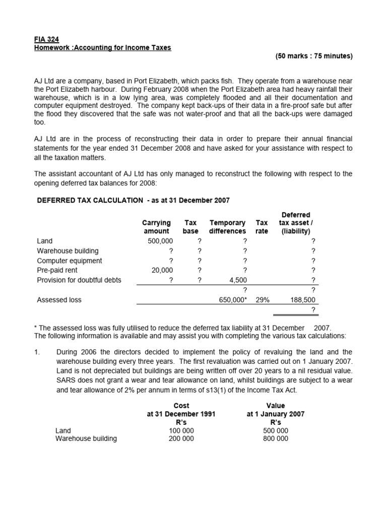 DT Question 2 | PDF | Deferred Tax | Taxes