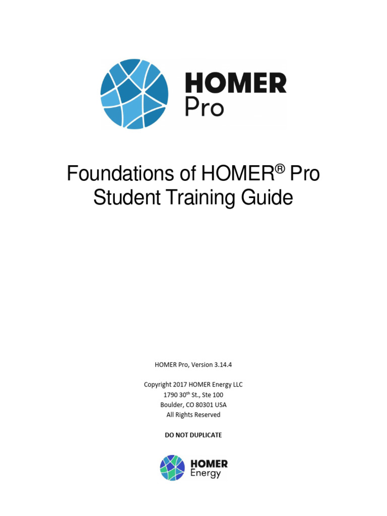 HOMER Pro Foundations Student Training Guide | PDF | Photovoltaics ...
