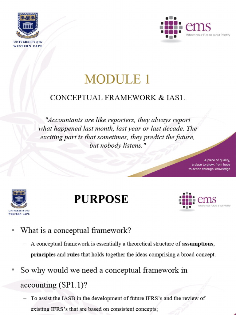Module 1 Conceptual Framework - IAS1 | PDF | Equity (Finance) | International Financial ...