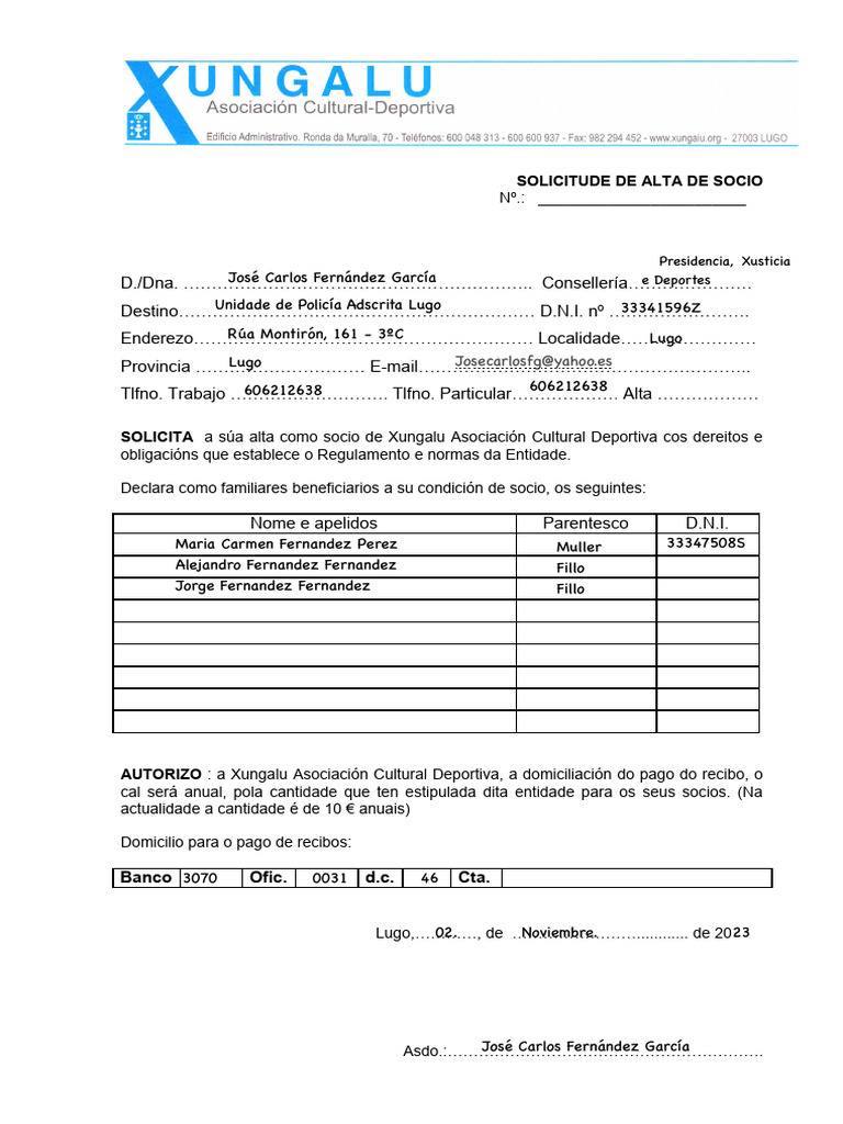 Formulario Alta | PDF