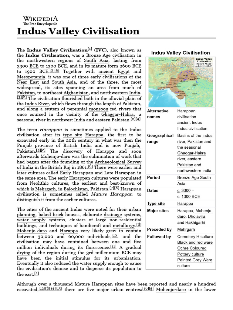 Indus Valley Civilisation | PDF | Archaeology