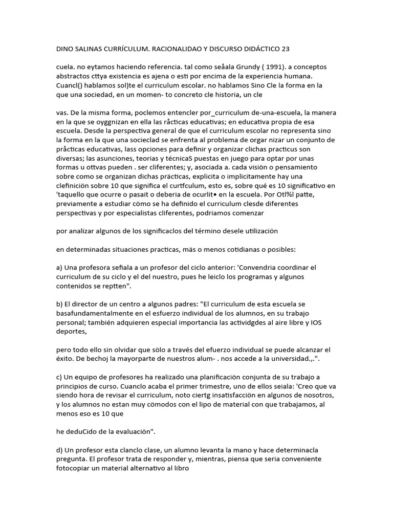 Dino Salinas Currículum | PDF | Plan de estudios | Educación de la primera infancia
