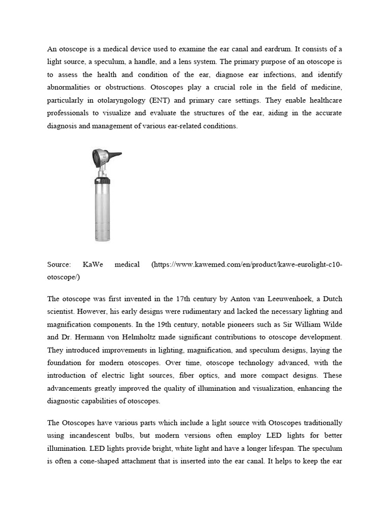 Otoscope Sample | PDF | Ear | Medical Diagnosis