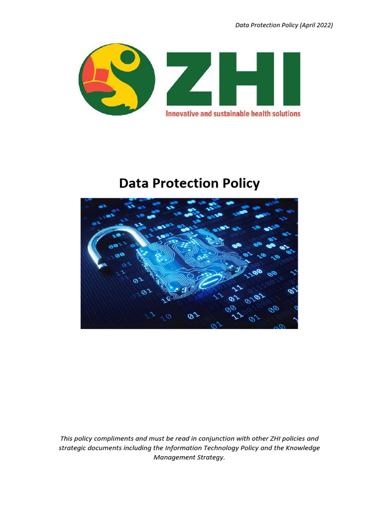 Data Protection Policy ZHI Final | PDF | Computer Network | Password