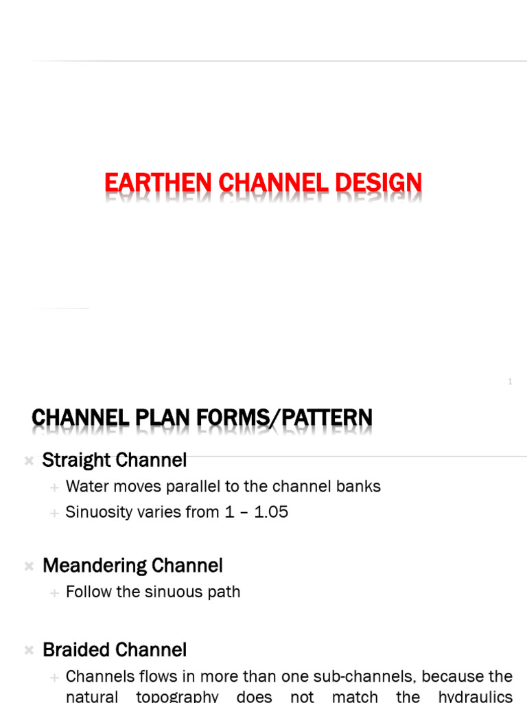 Earthen Channel Design | PDF | River | Sediment