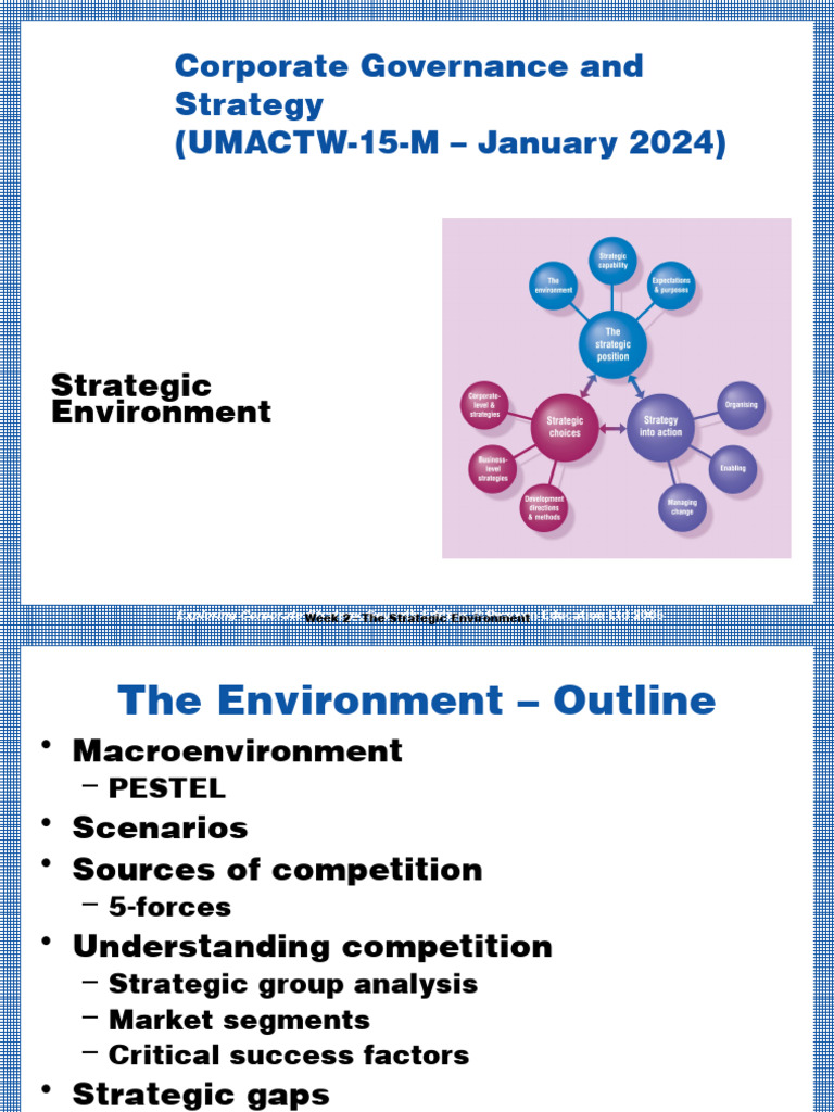 Week 2 - Strategic Environment | PDF | Strategic Management | Economies