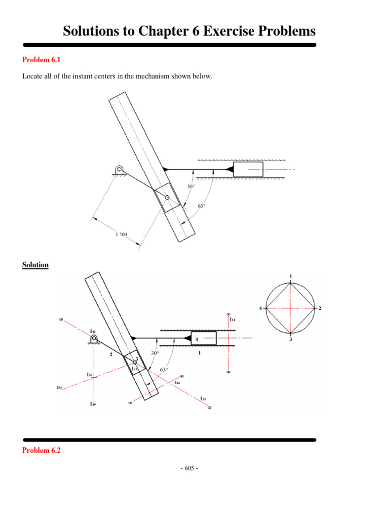 Ch.6 Solucionario Mechanisms and Dynamics of Machinery | PDF | Euclidean Vector | Velocity
