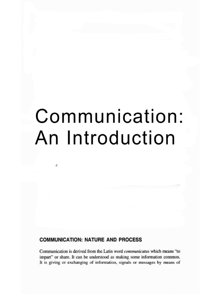 Introduction To Communication | PDF | Communication | Information
